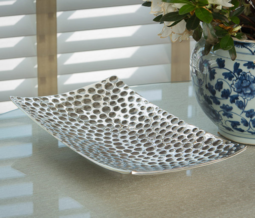 Nickel Rectangular "Dimple" Tray - Dessau Home