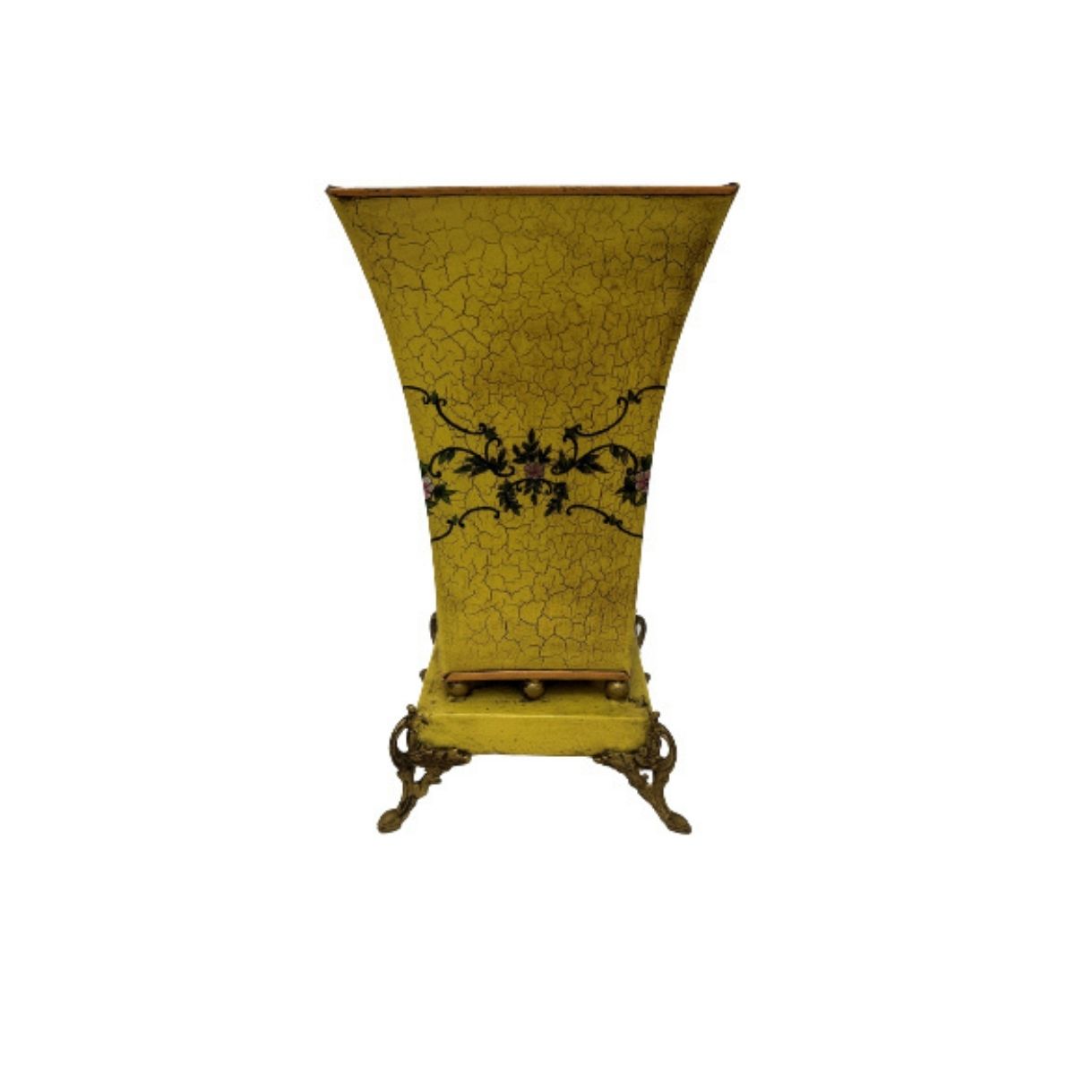 Mustard Tole Vase - Dessau Home